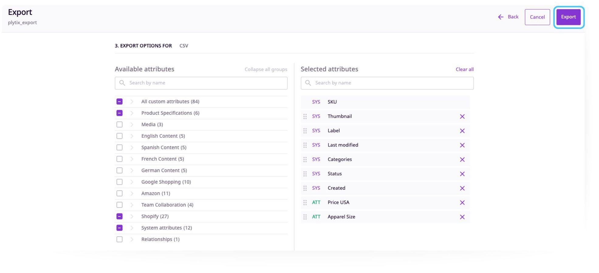 Exporting Product Data